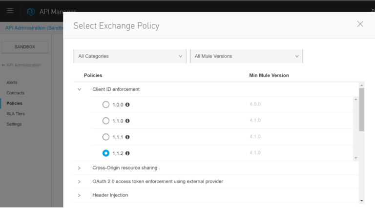 API Manager - Auto-Discovery - MuleSoft Policy configuration