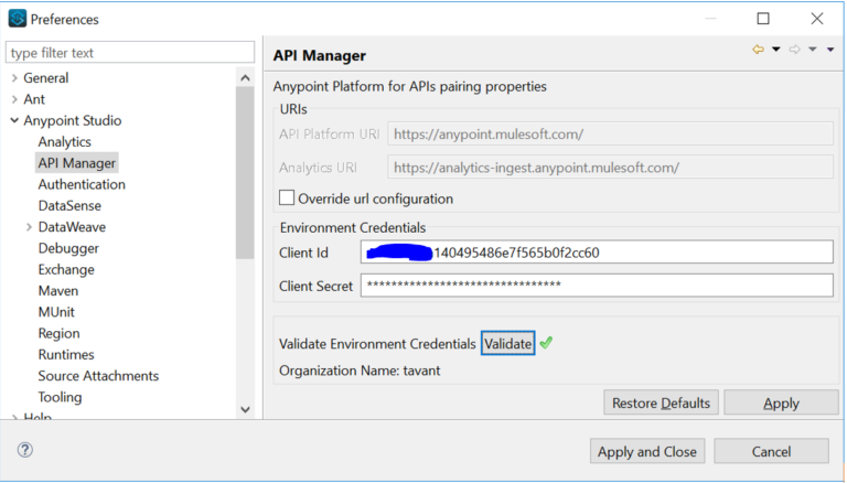 API Manager - Auto-Discovery - MuleSoft Policy configuration