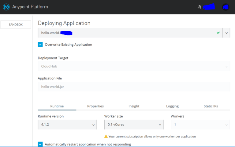 API Manager - Auto-Discovery - MuleSoft Policy configuration