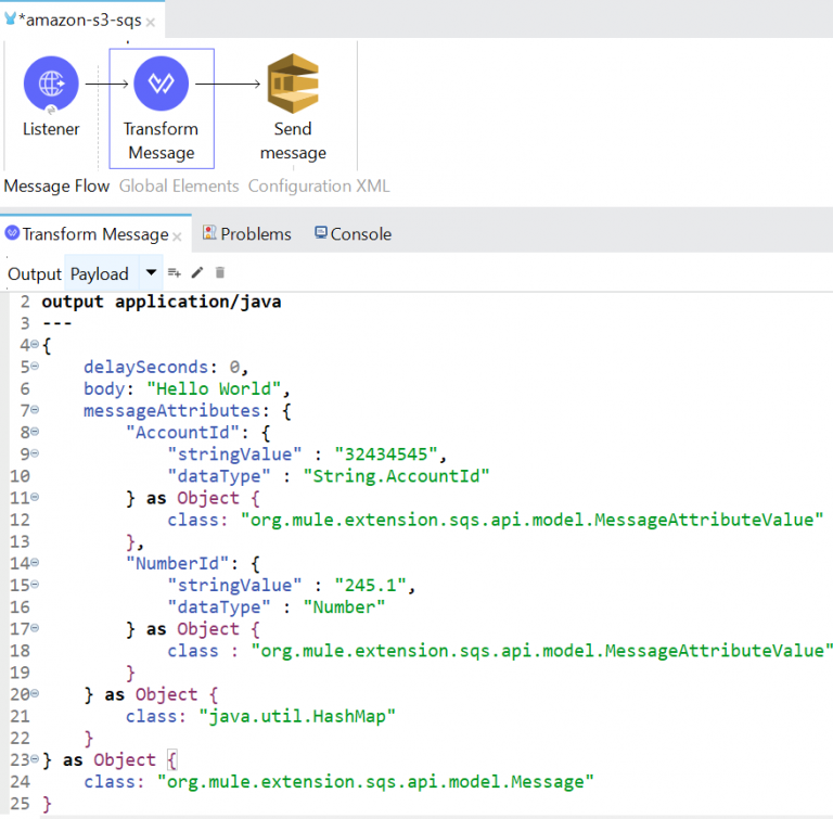 Send Message To Queue (SQS) - Amazon SQS Connector