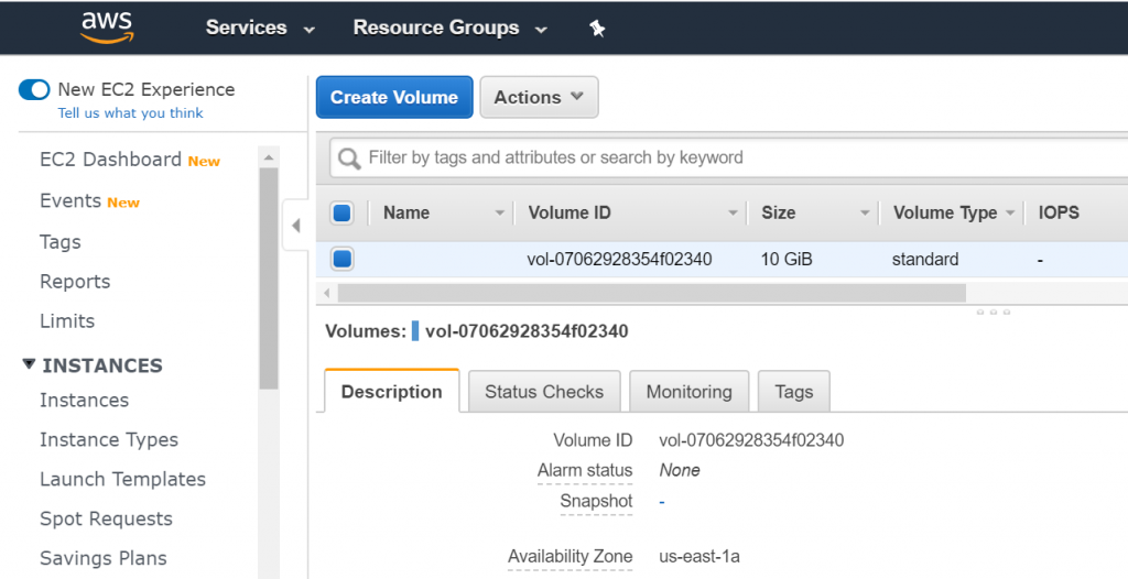 Delete EBS Volume tutorial - Amazon EC2 Connector