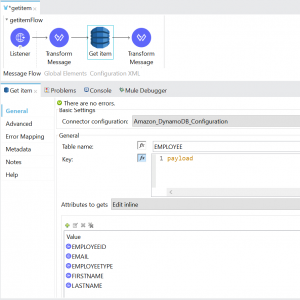 Retrieve Data From Dynamo DB Using Dynamo DB Connector In Mule