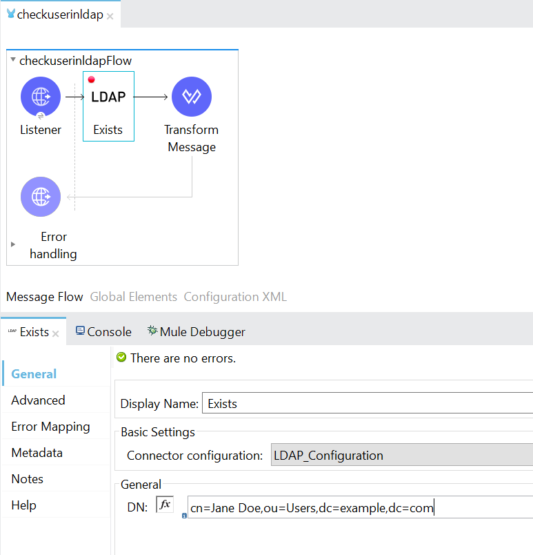 Check User Existence In Ldap Ldap Connector In Mule 4