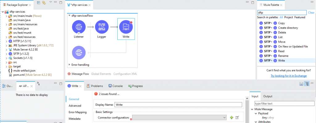 Write file on SFTP location - MuleSoft SFTP Connector