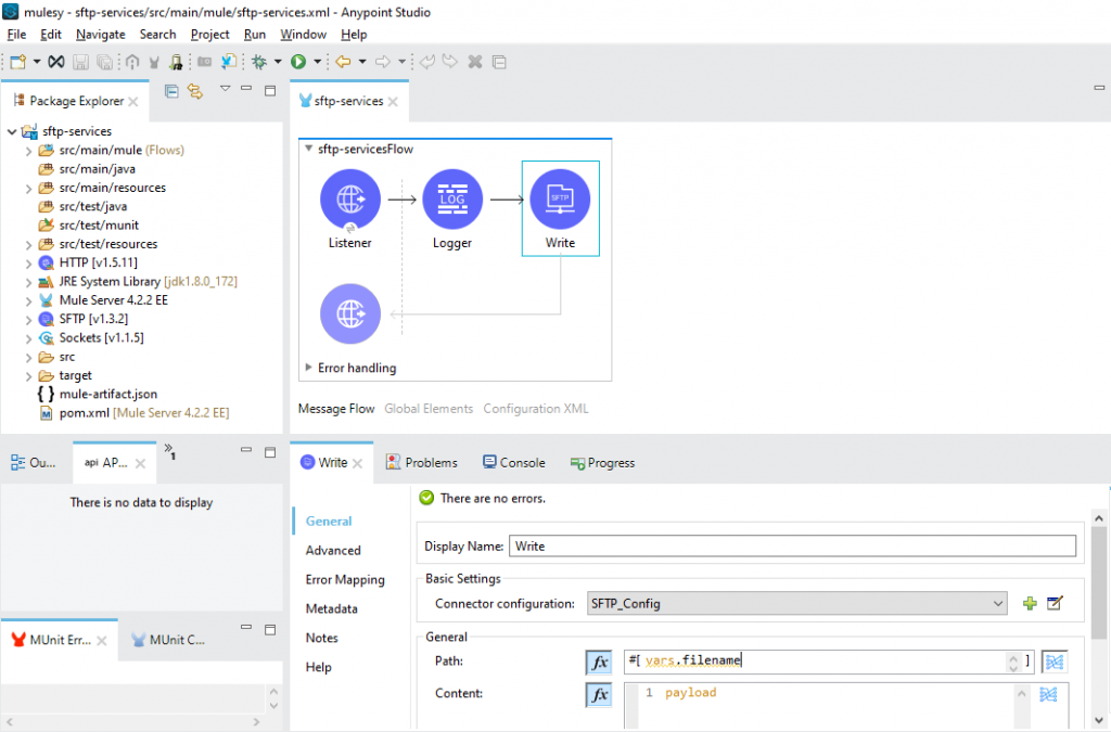 Write file on SFTP location - MuleSoft SFTP Connector