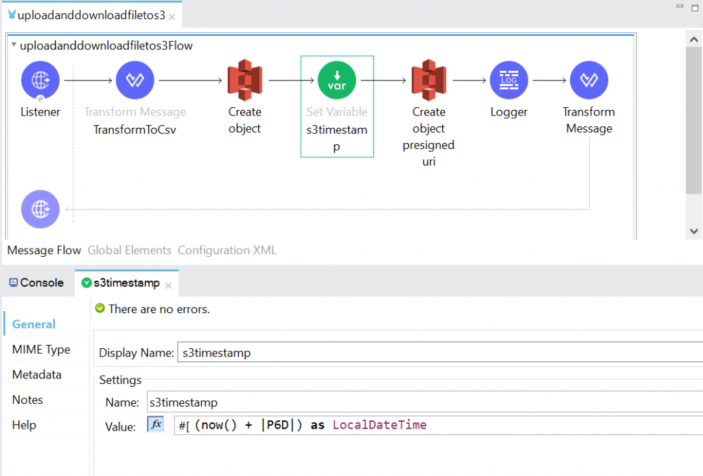 Read/Download Object From S3 Using S3 Connector In Mule 4