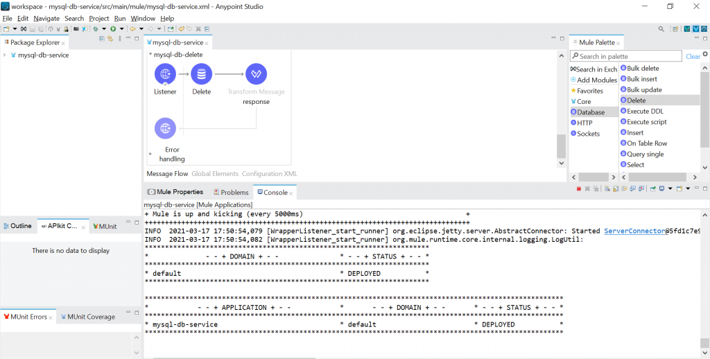 Delete in MySQL DB table - MuleSoft DB connector
